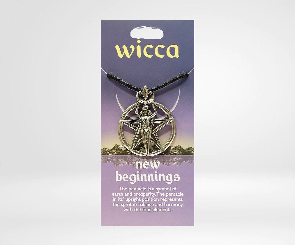 New Beginning Wicca Necklace - Pentacle with Goddess | Karma Cottage