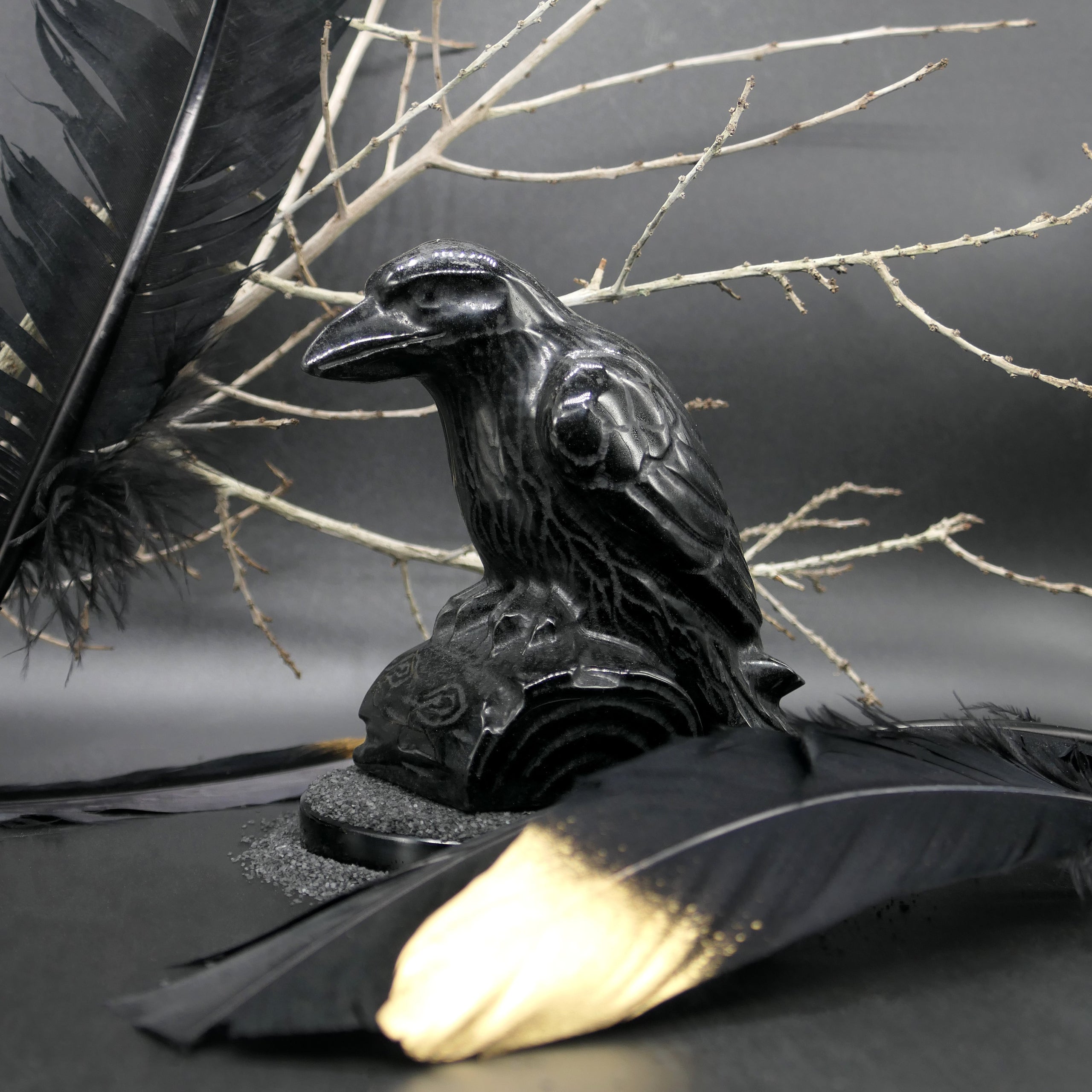 Black Obsidian Raven Crow | Karma Cottage